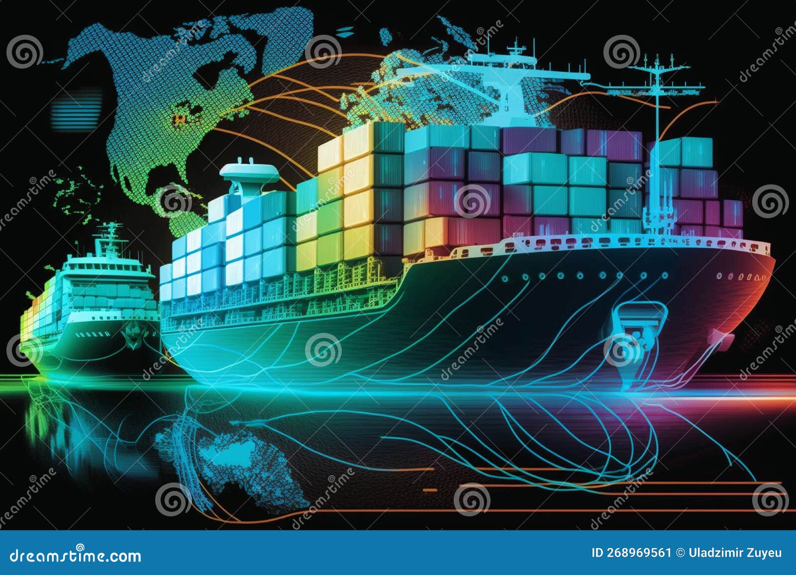 Ship with Cargo. Created with Generative Ai Technology Stock Image ...