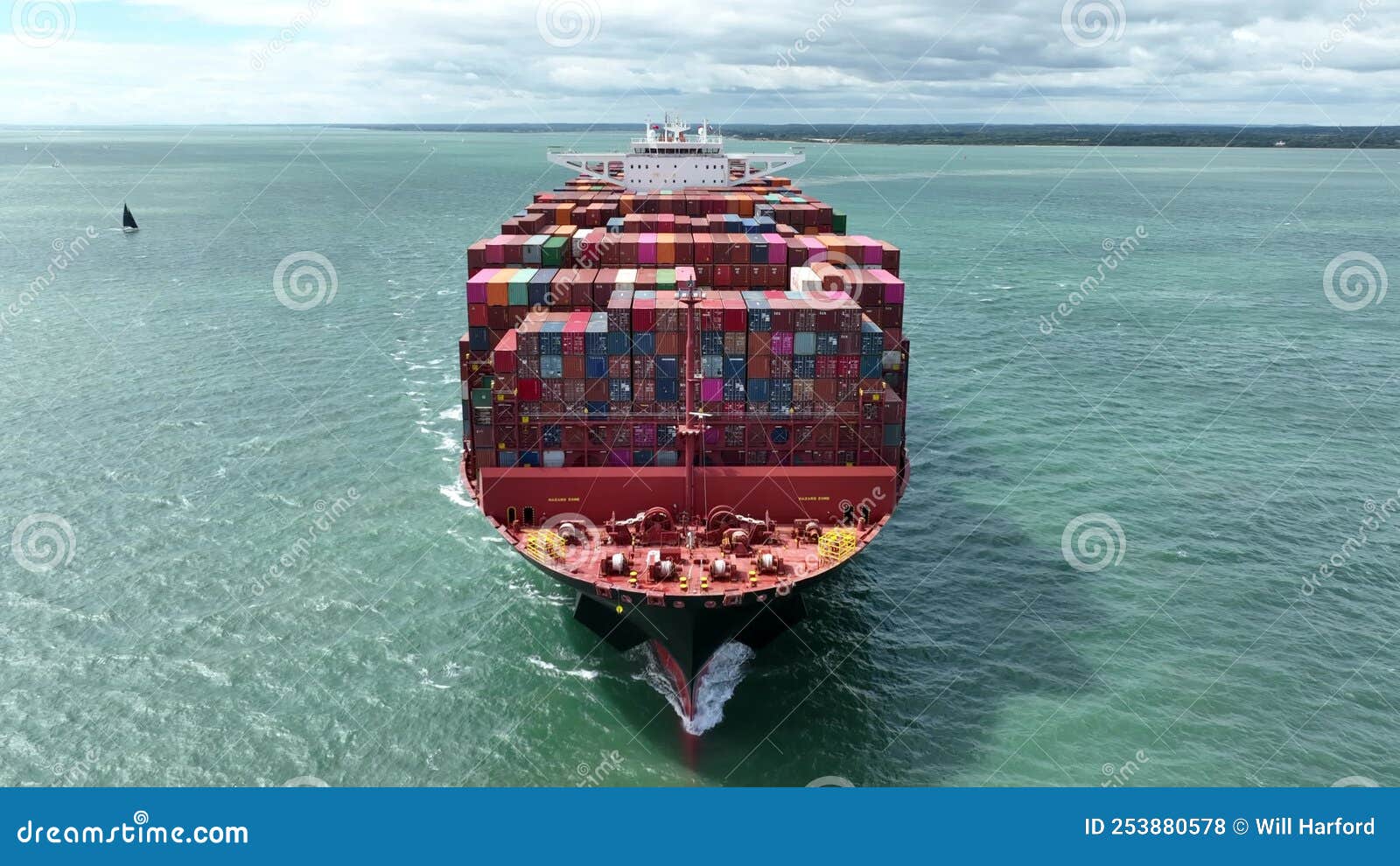 Ship Carrying Thousands of Containers Transporting International Cargo ...
