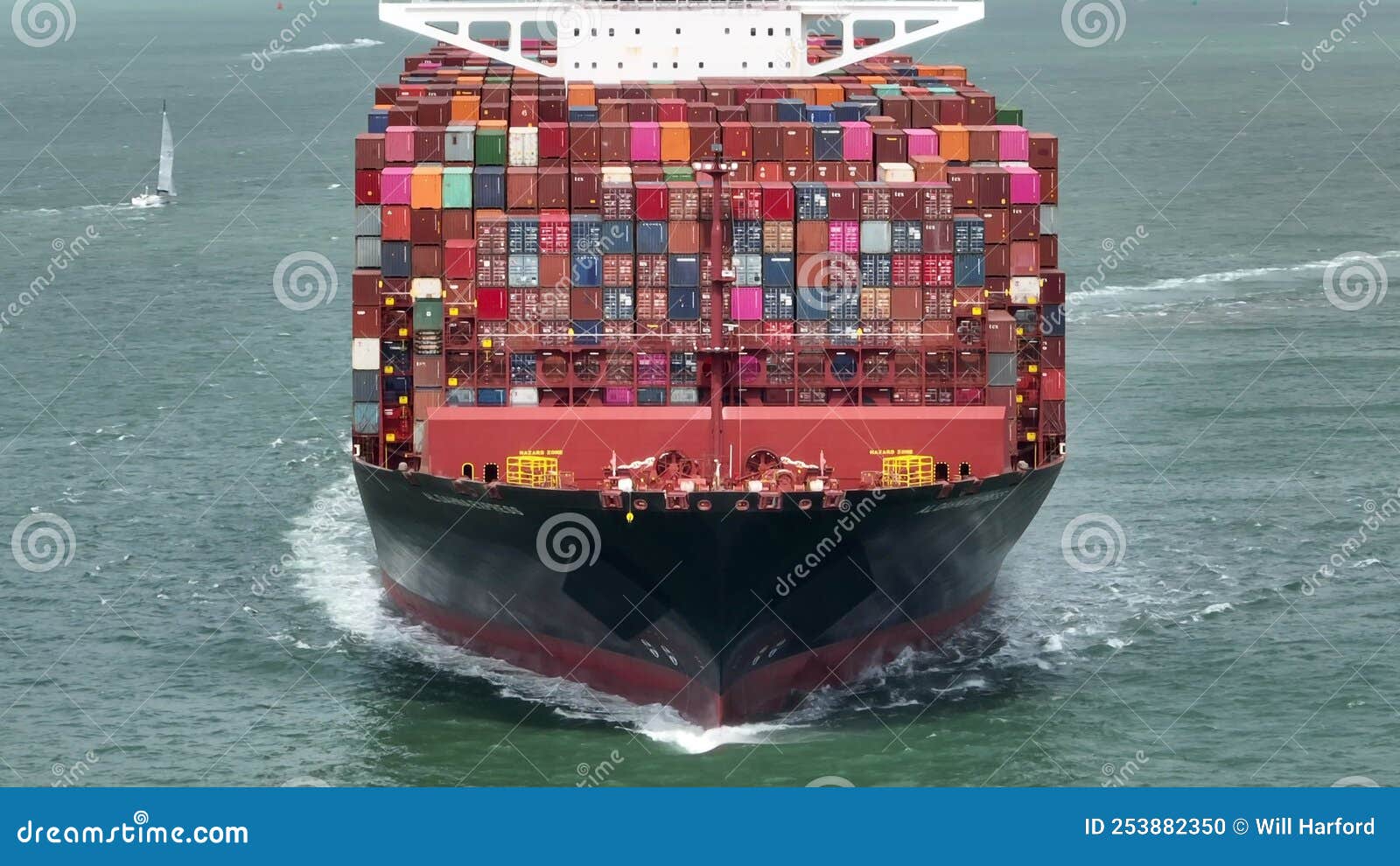 Ship Carrying Thousands of Containers Transporting International Cargo ...