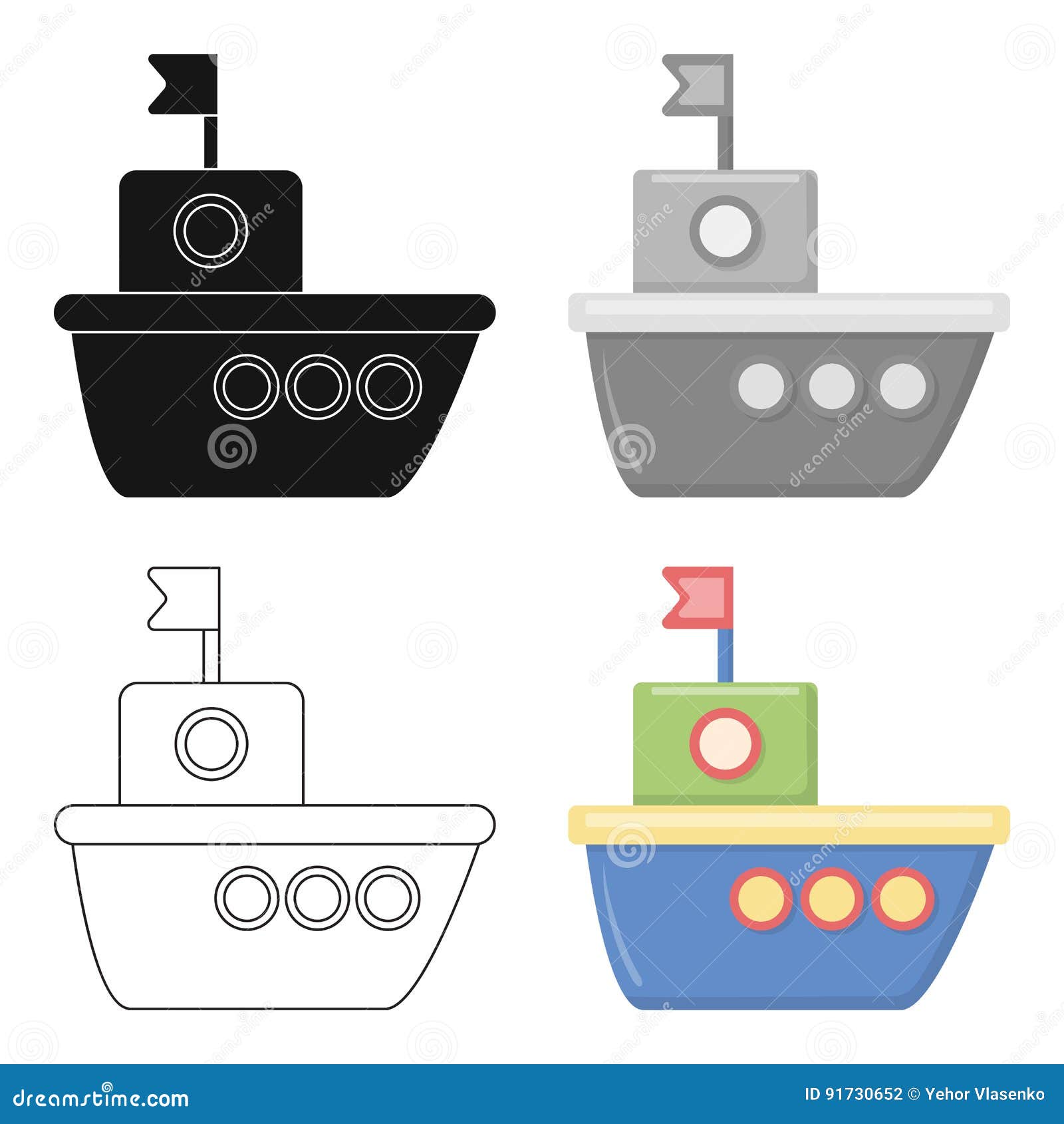 Ship Cartoon Icon. Illustration for Web and Mobile Design. Stock Vector ...