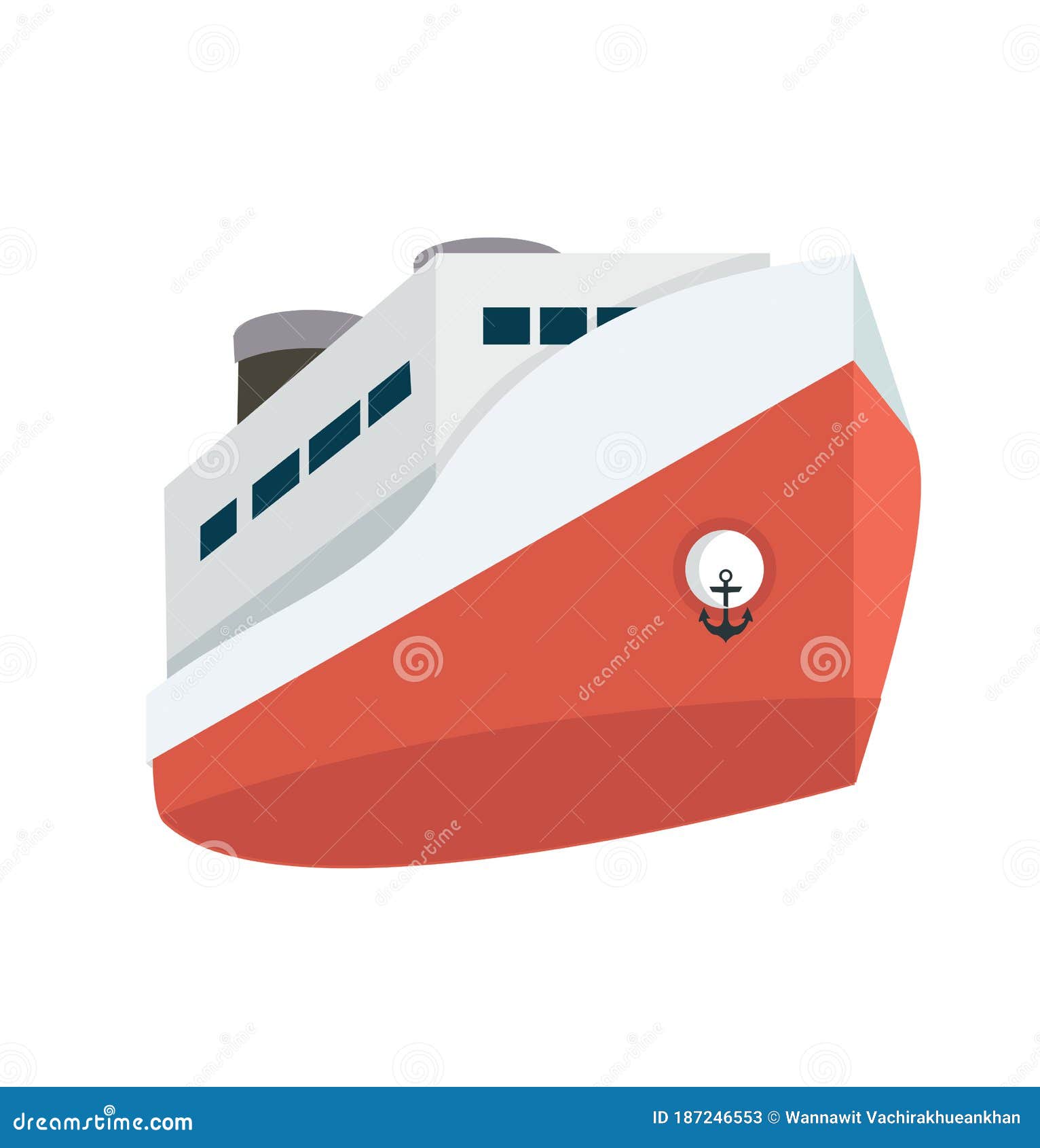 Ship Cartoon Style Illustration Vector Stock Vector - Illustration of ...