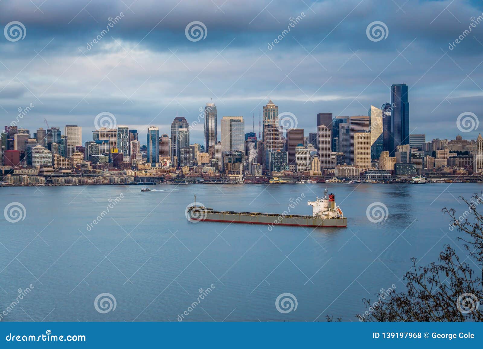 Ship and City 2 stock photo. Image of urban, skyline - 139197968