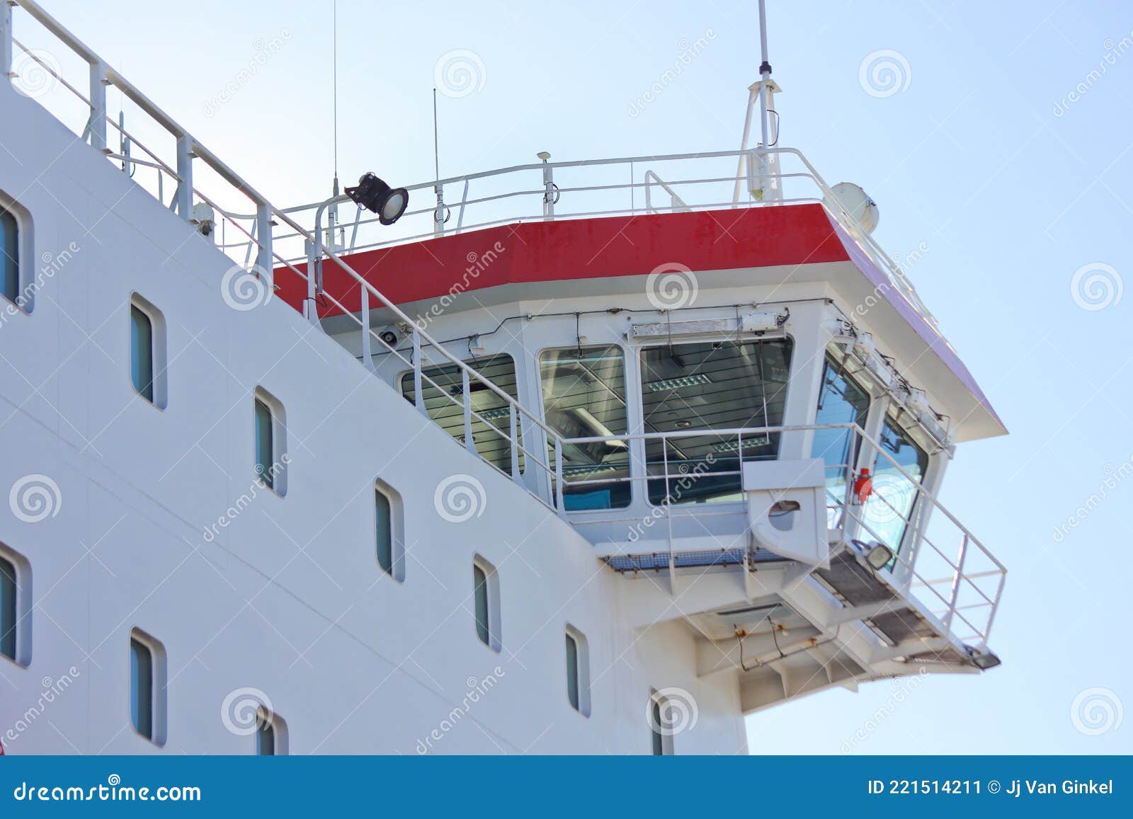 Ship Command Bridge Starboard Viewing Top Deck Stock Image - Image of ...