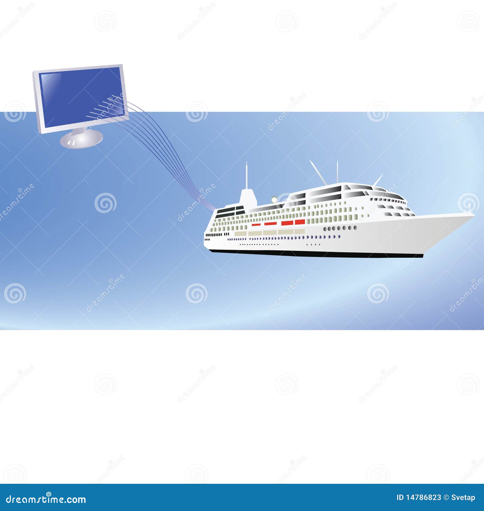 Ship and computer stock vector. Illustration of civil - 14786823