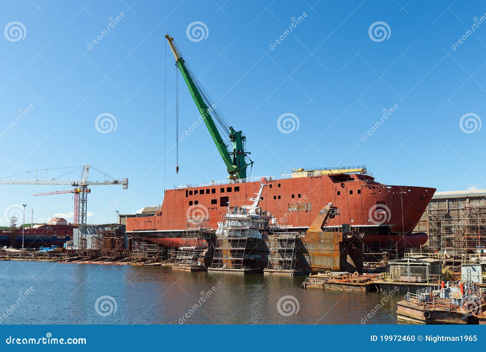 Ship construction stock photo. Image of industry, dockyard - 19972460