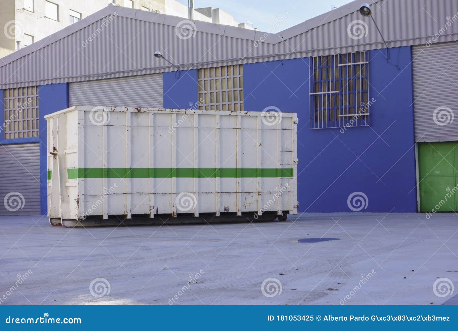 Ship Container at the Gate of a Factory Stock Image - Image of import ...