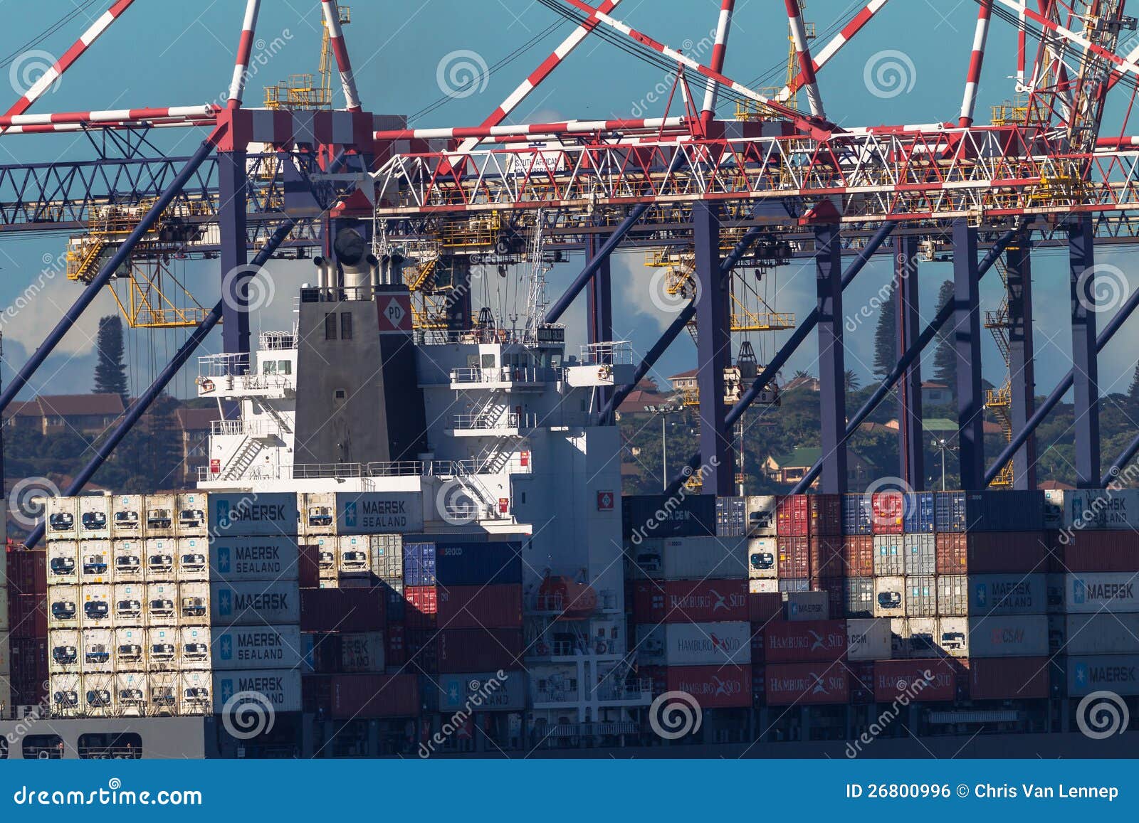 Ship Containers Cranes editorial photo. Image of large - 26800996