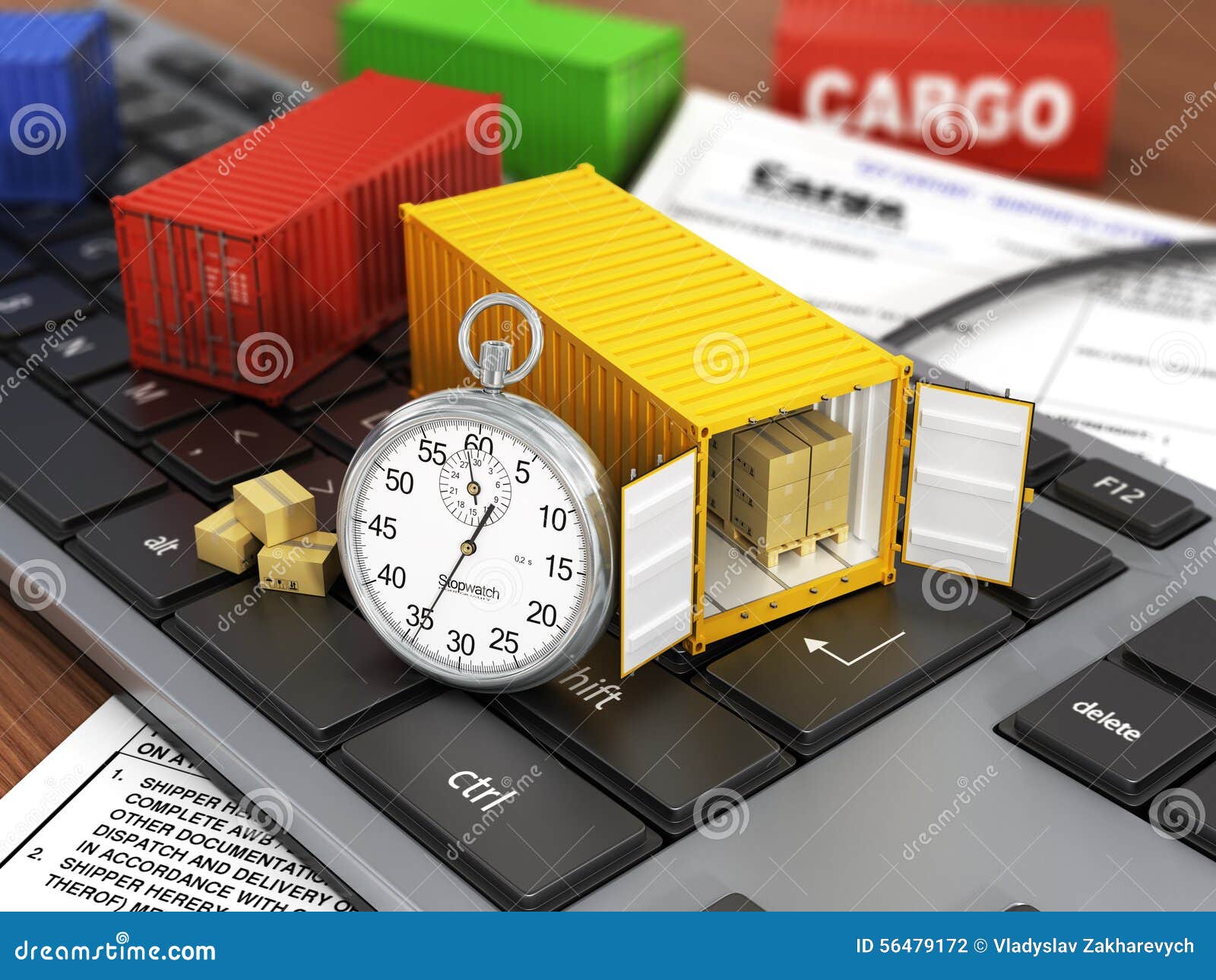 Ship Containers on the Keyword. Stock Photo - Image of commercial ...