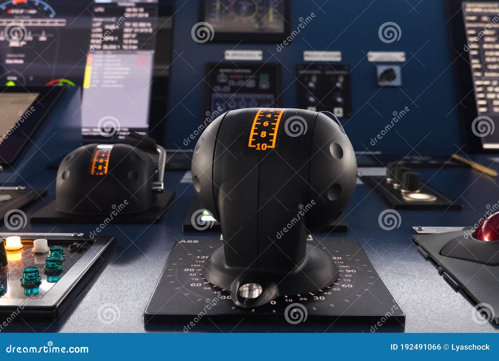 Ship Control Panel. Navigational Devices and Echolocation and Ra Stock ...