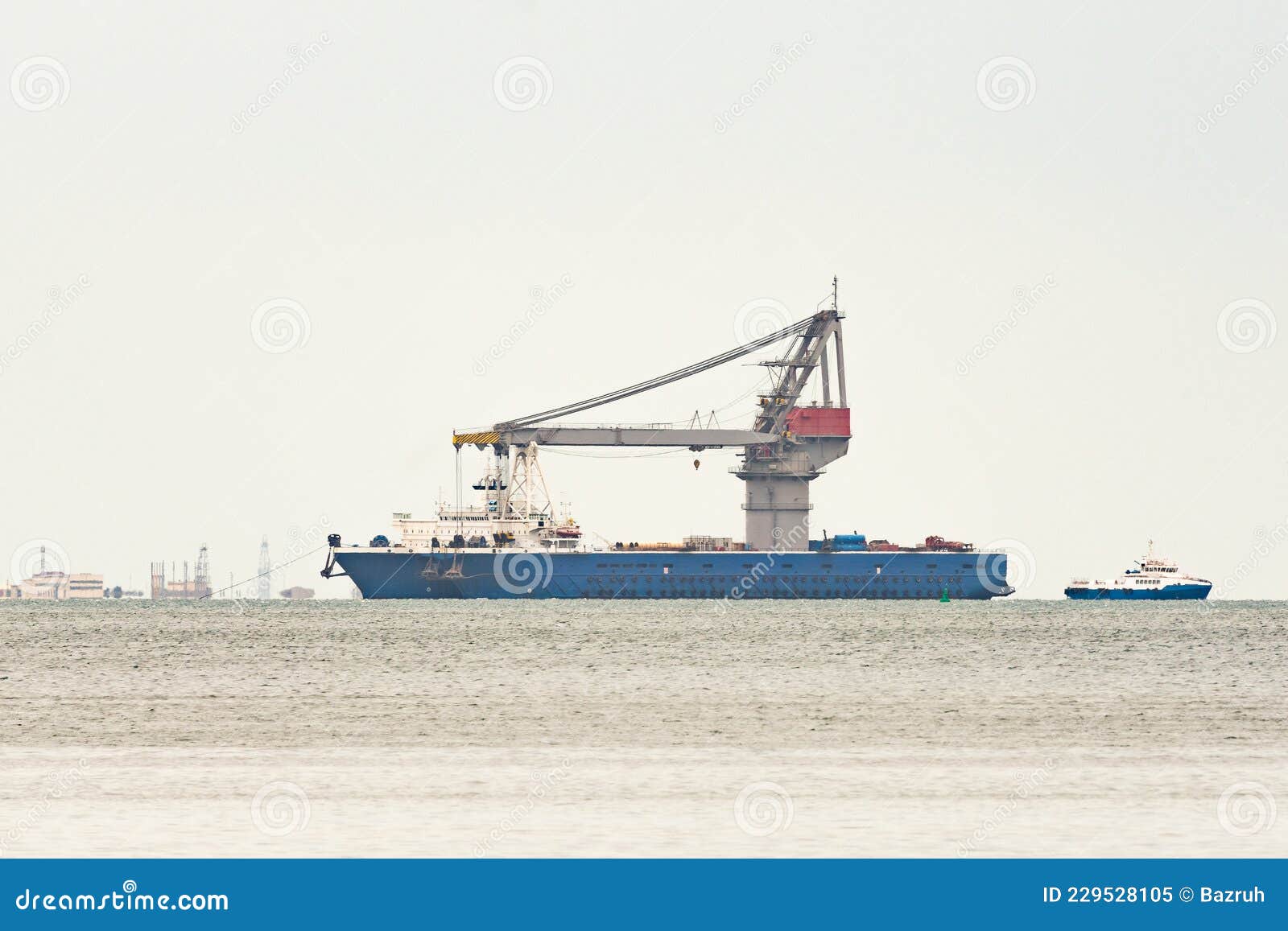 Ship crane loader at sea stock image. Image of metal - 229528105