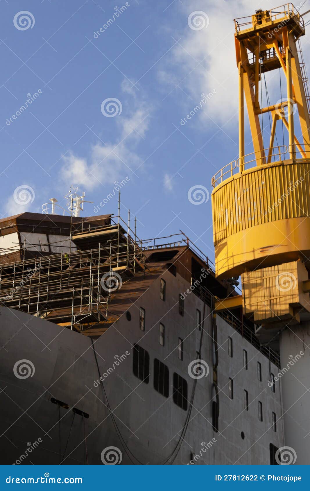 Ship and Crane in the Shipyard Stock Photo - Image of vessel, industry ...