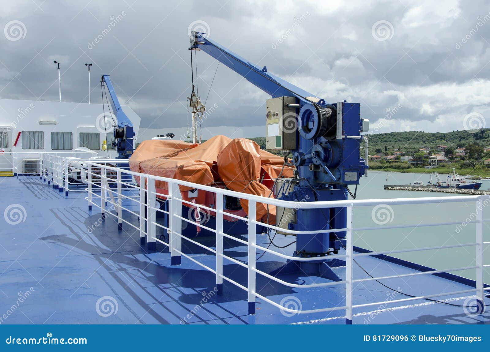 Ship Cranes stock photo. Image of navigation, boat, cloud - 81729096