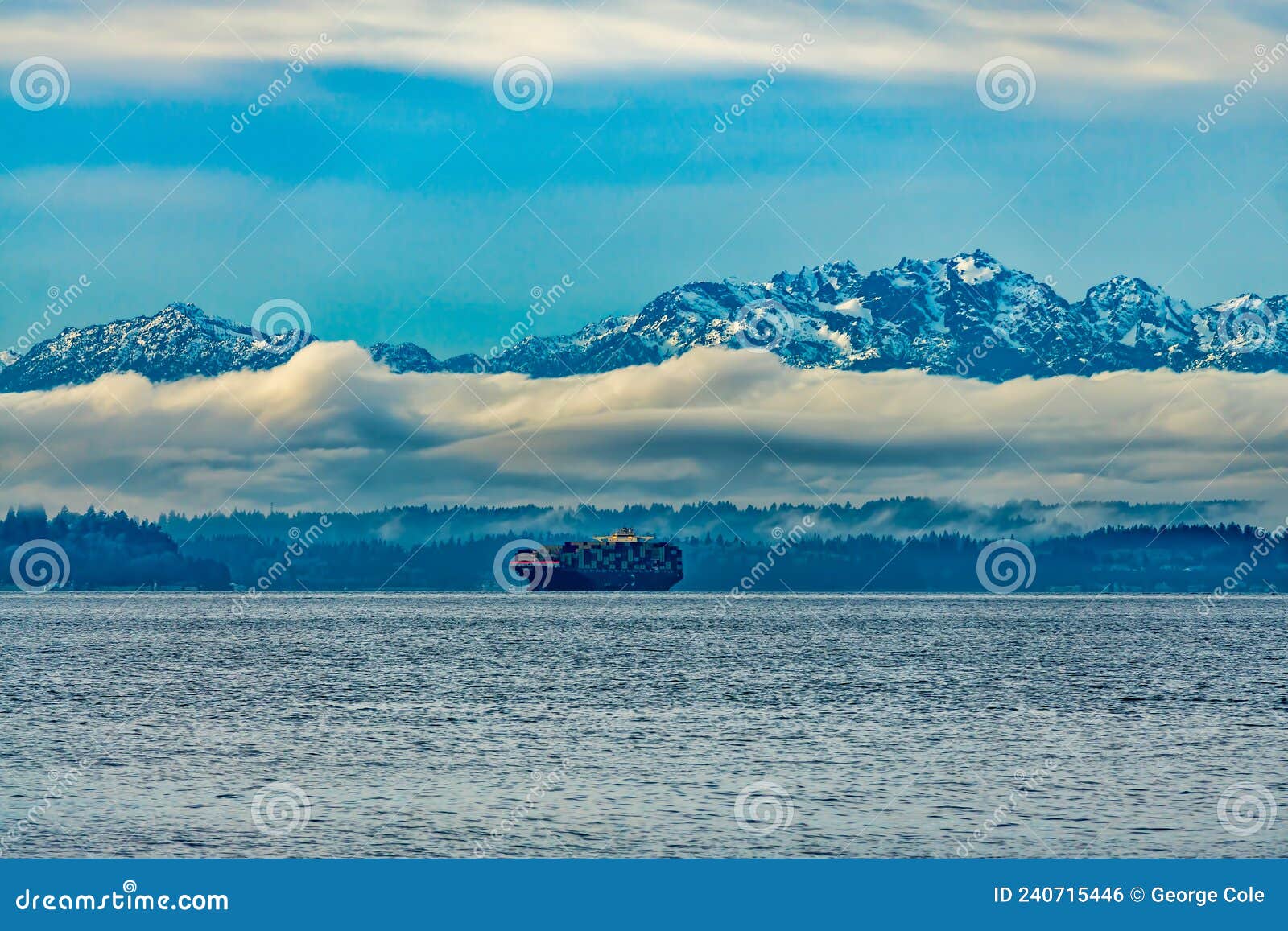 Mountain Range and Ship stock photo. Image of state - 240715446