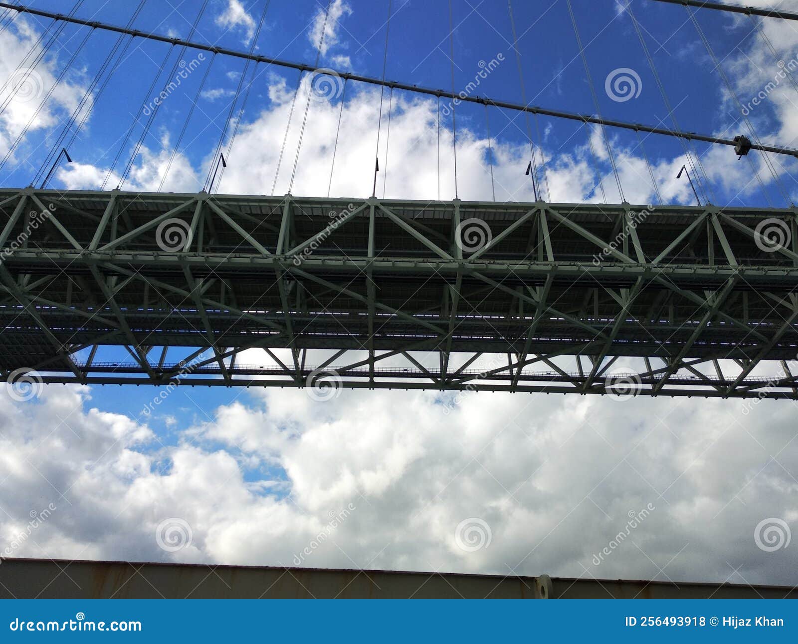 Ship crossing the bridge stock photo. Image of landmark - 256493918