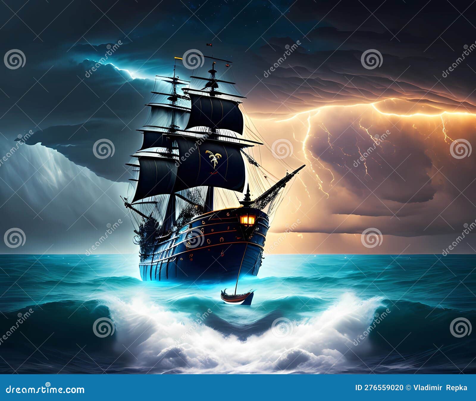 Ship Of Dead Souls - AI Generated Artwork Stock Photo | CartoonDealer ...