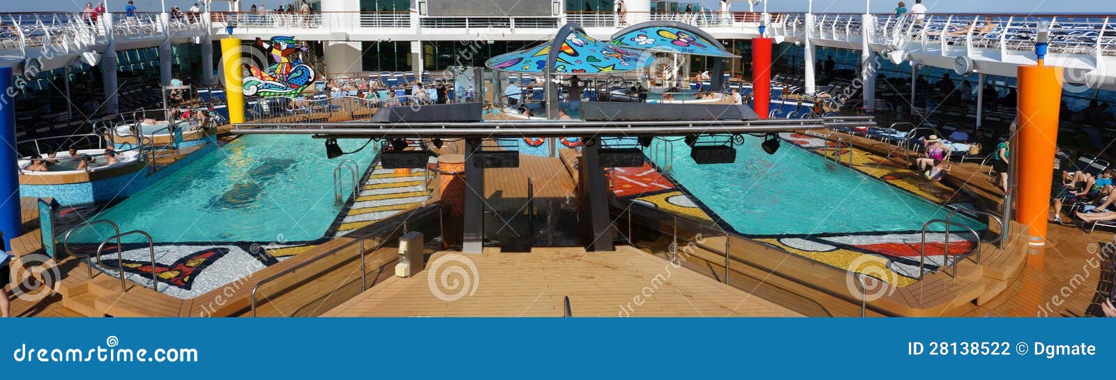 Ship deck pool panorama editorial photography. Image of paradise - 28138522