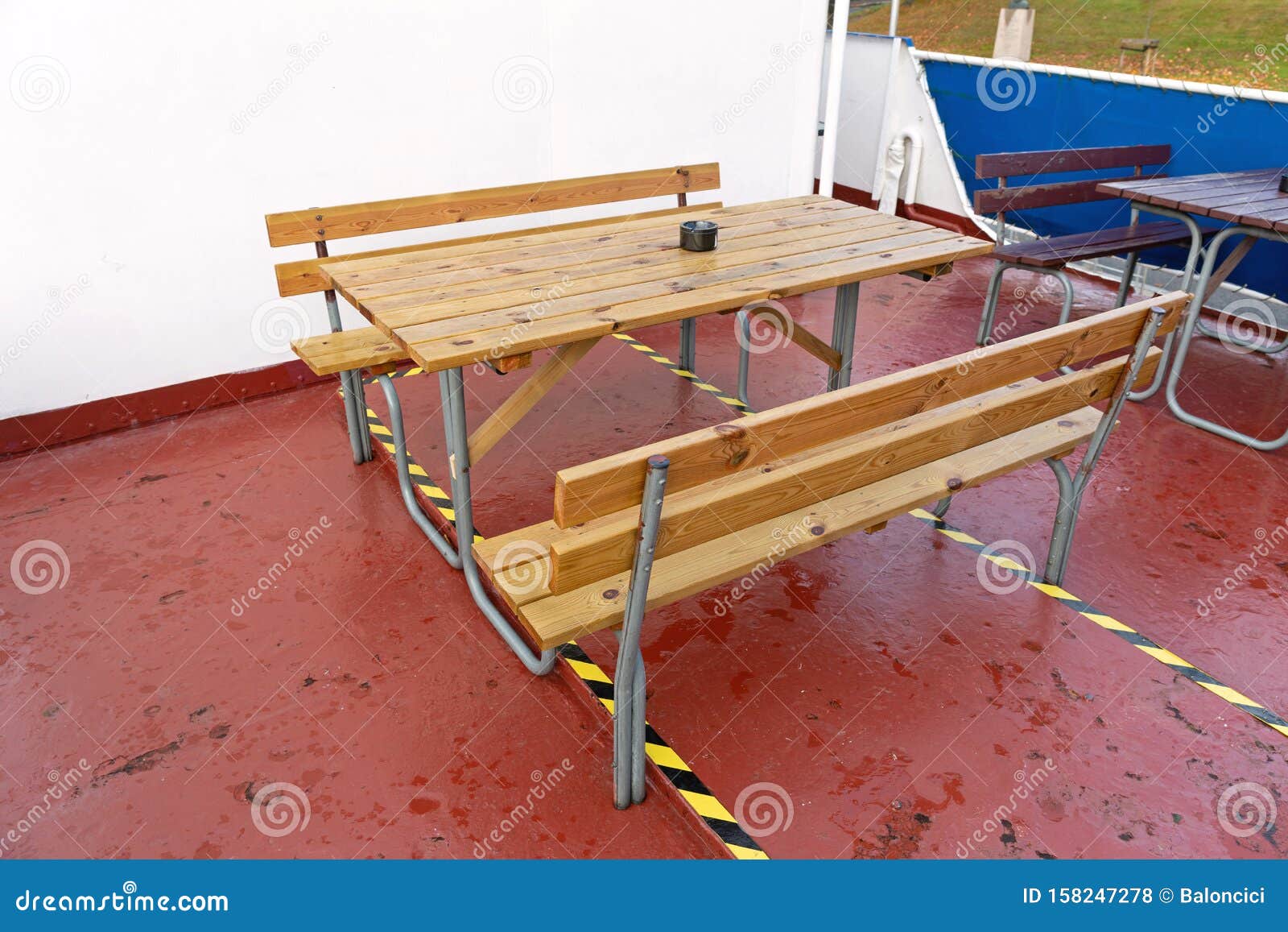 Ship Deck Table stock photo. Image of bench, europe - 158247278
