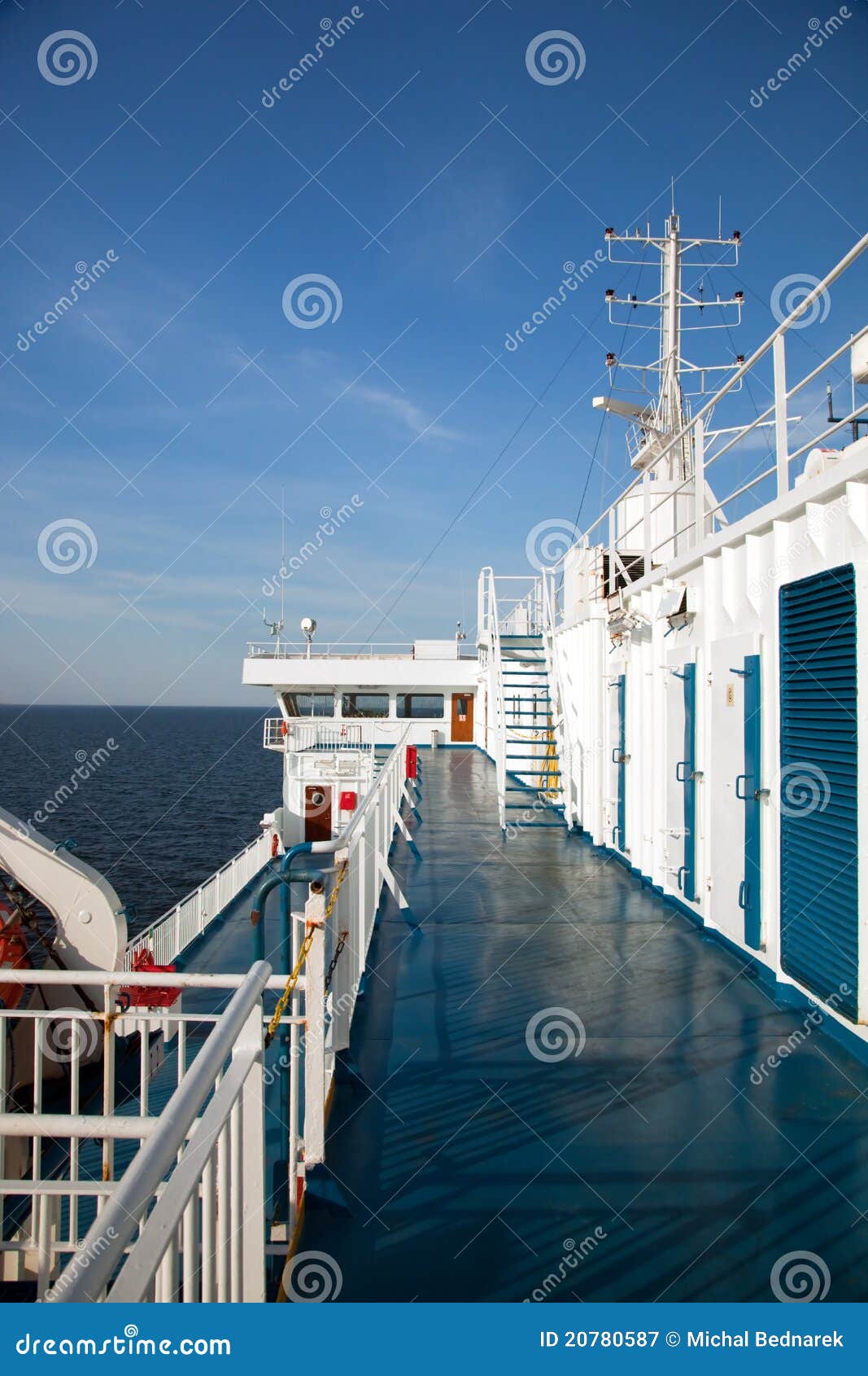 Ship Deck View, Ocean in a Sunny Day Stock Image - Image of loading ...