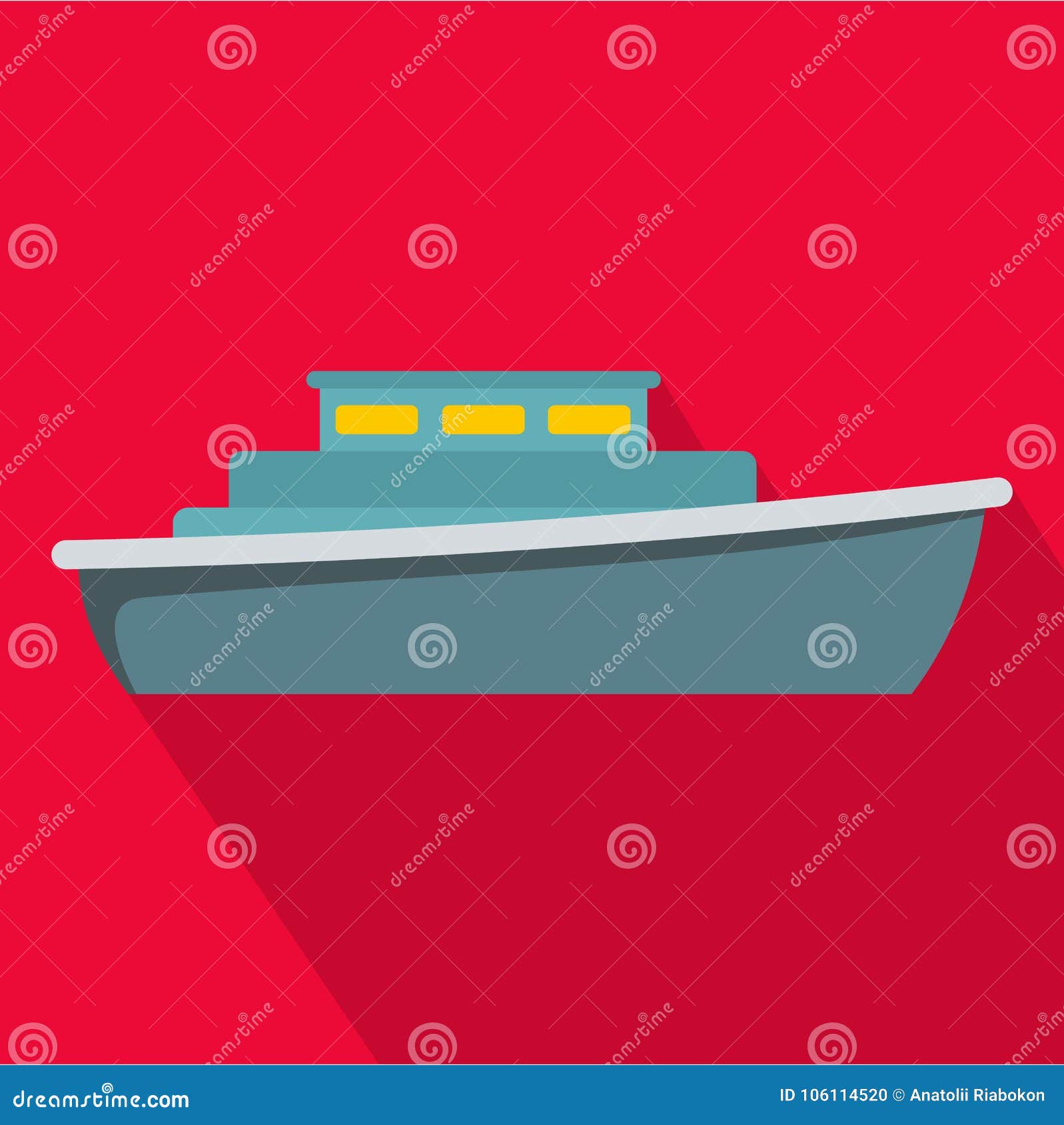 Ship Design Icon, Flat Style Stock Vector - Illustration of ocean, flat ...