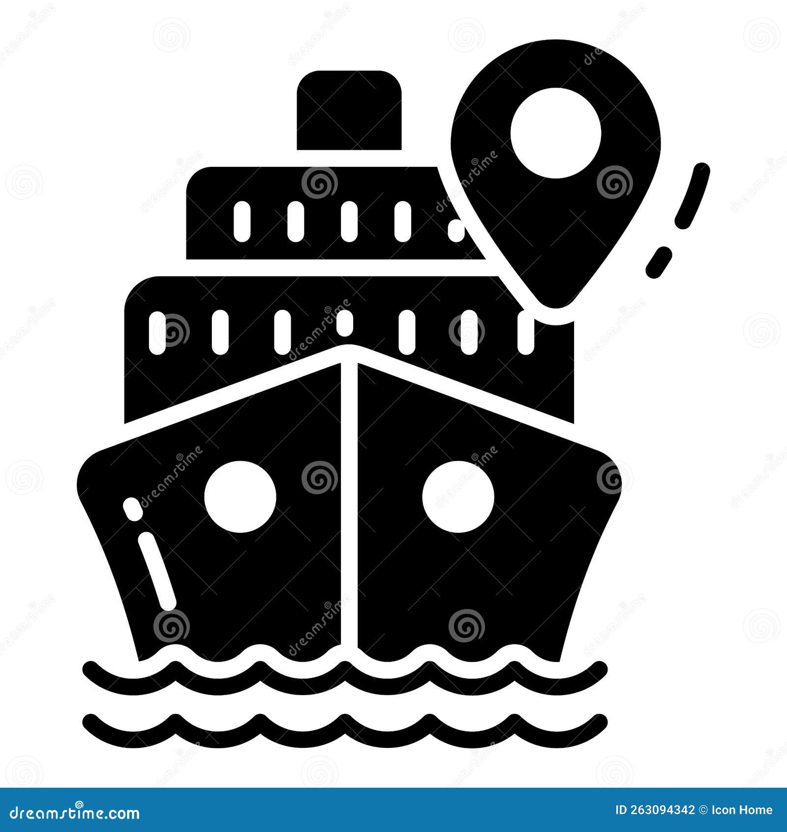 Ship Direction Glyph Icon, Map and Location Icon Stock Vector ...