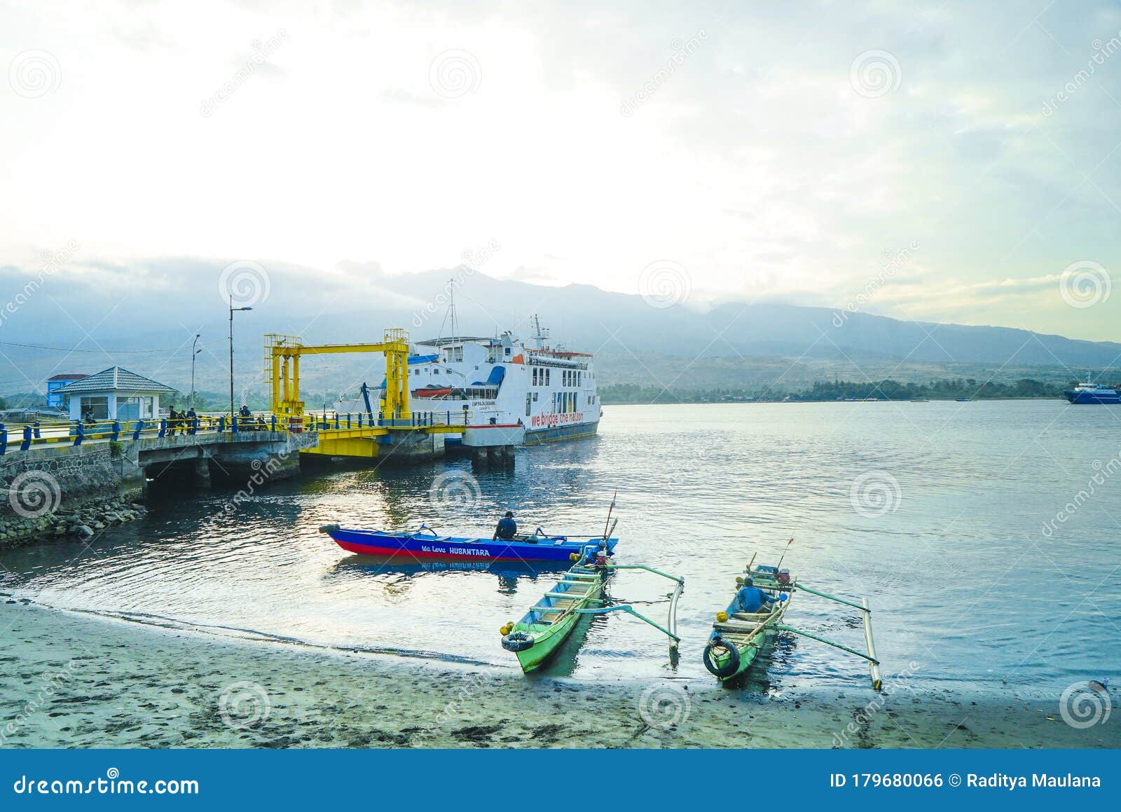 The Ship on the Dock with Sunset Background Editorial Photo - Image of ...