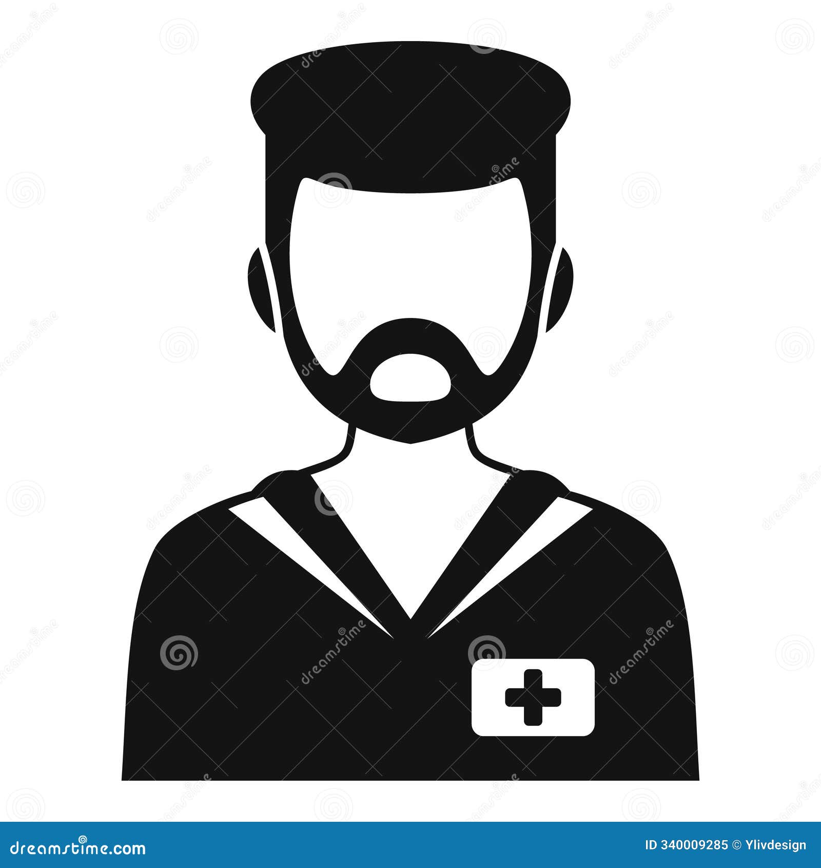 Ship Doctor Wearing Uniform with Cross Patch Icon Stock Illustration ...