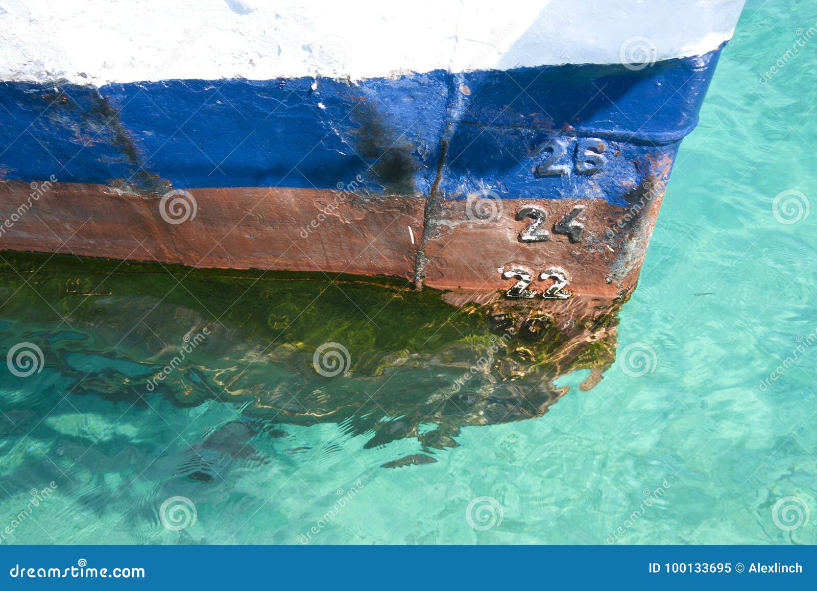Ship draft marks stock image. Image of color, draught - 100133695