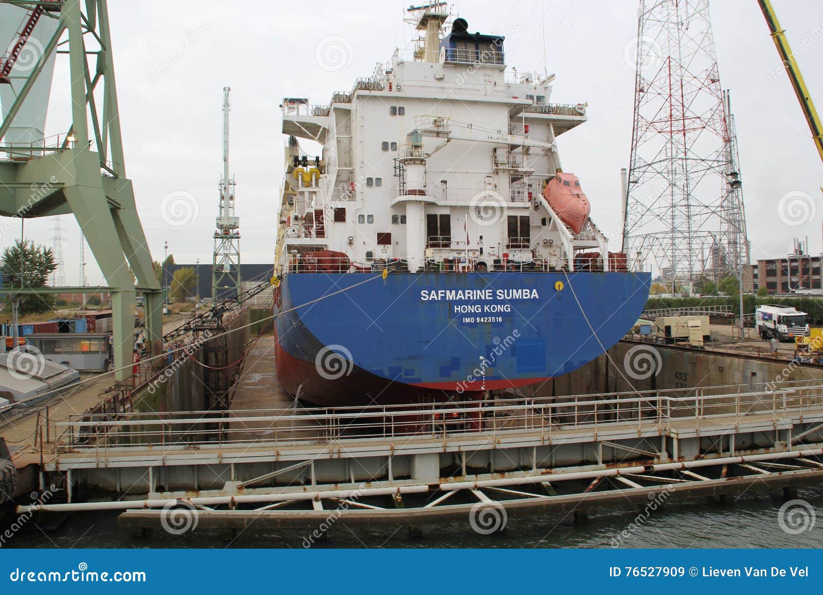 Ship in a dry dock editorial stock image. Image of transportation ...