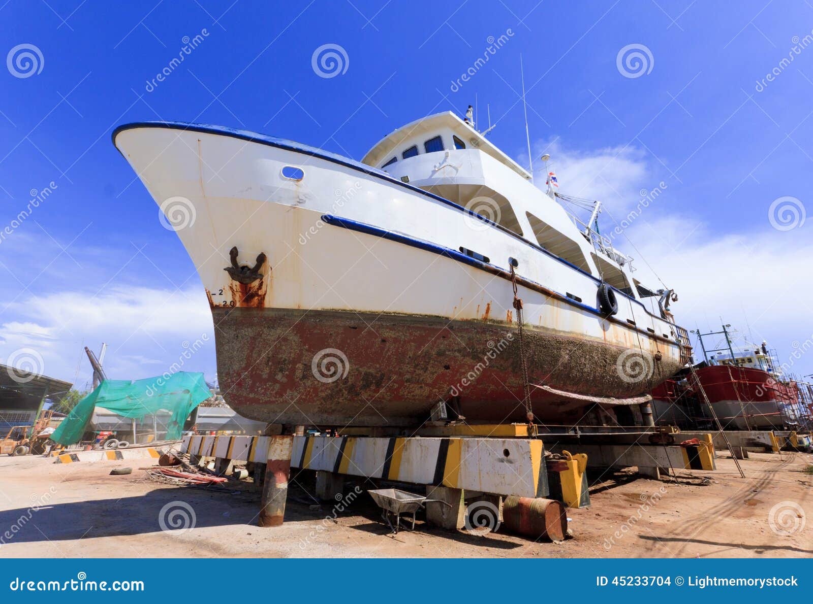 Ship in Dry Dock during the Overhaul. Stock Photo - Image of poland ...