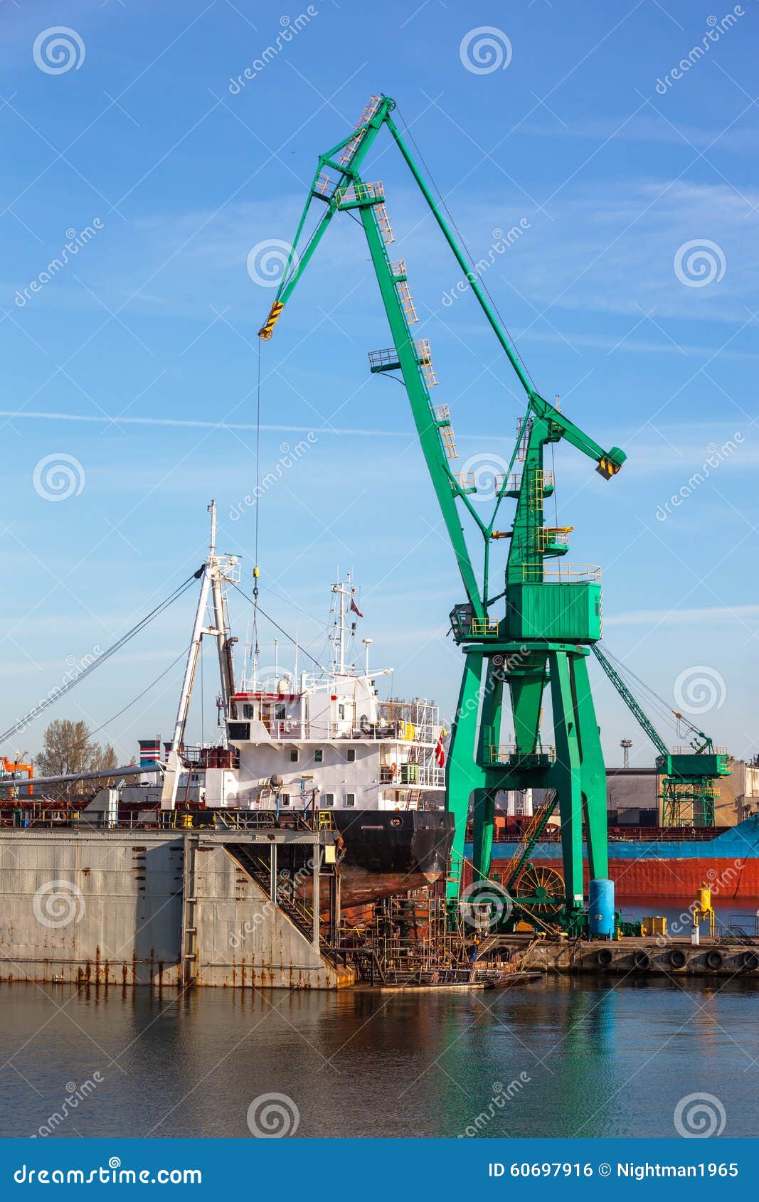 Ship on a dry dock stock photo. Image of industrial, cargo - 60697916