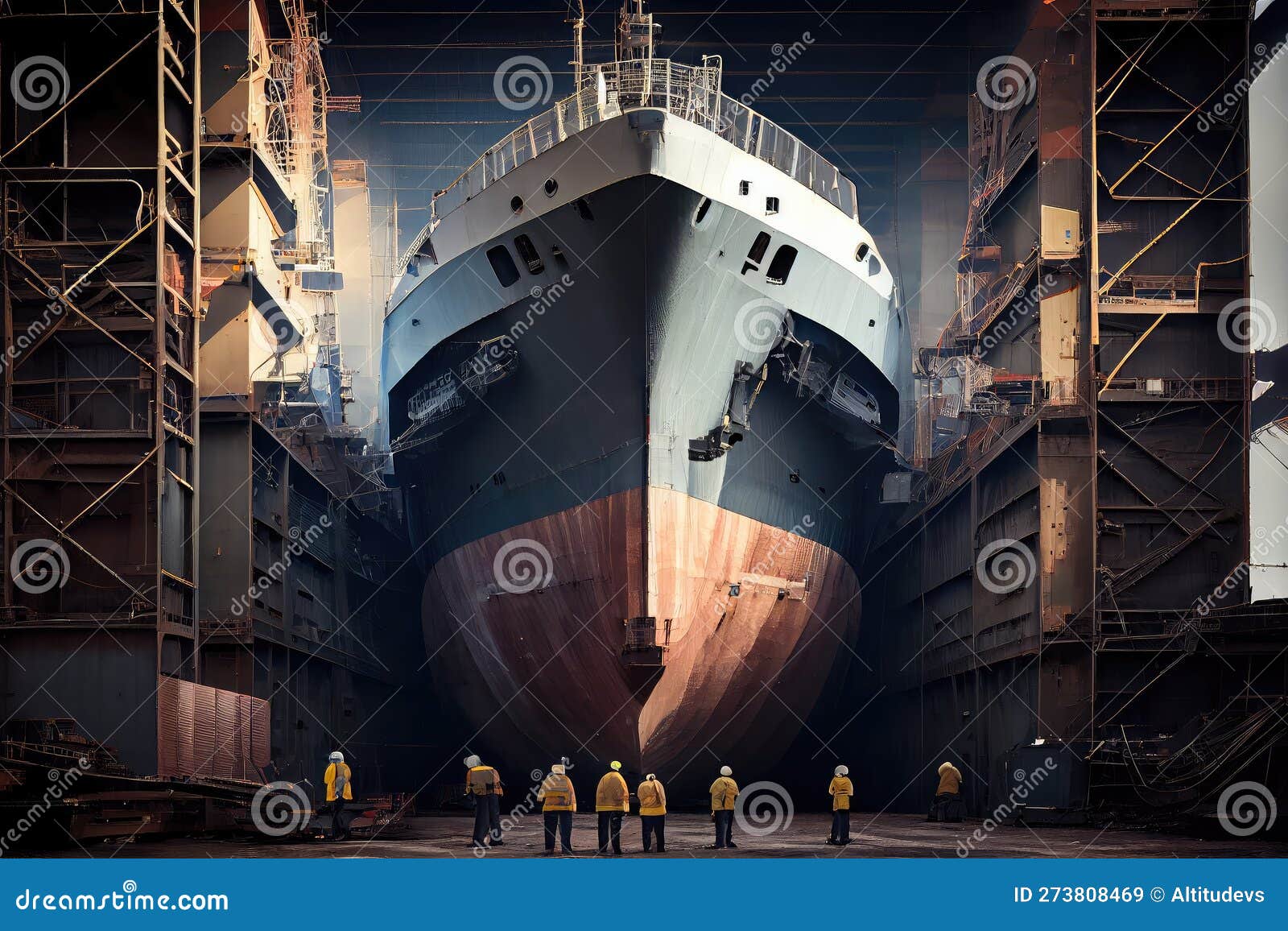 Workers - Ship Squad In Lifeboat Royalty-Free Stock Photo ...