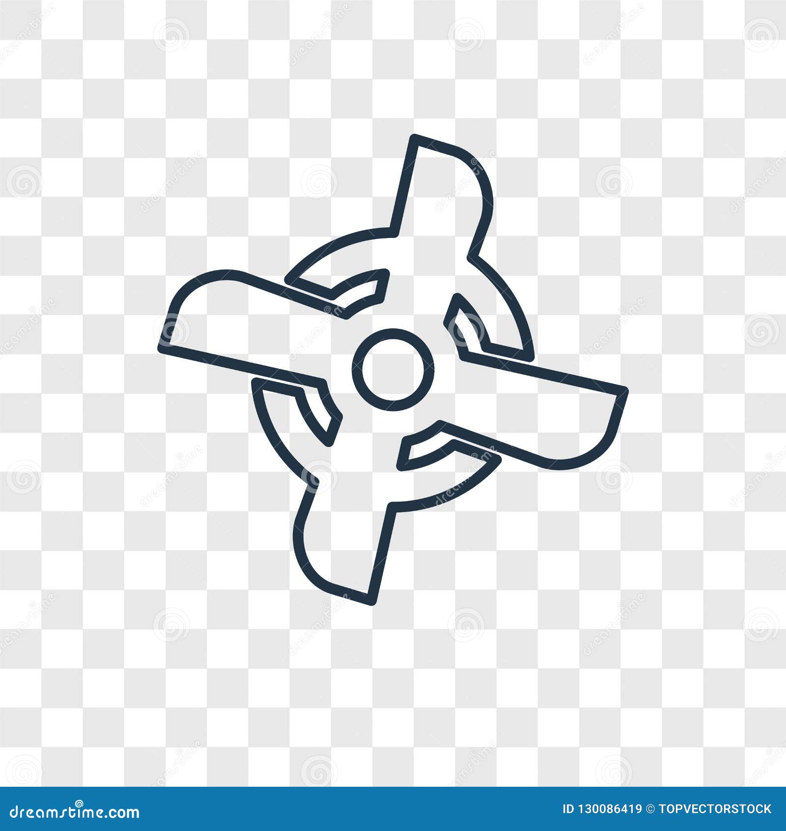 Ship Engine Propeller Icon From Nautical Outline Collection. Thin Line ...