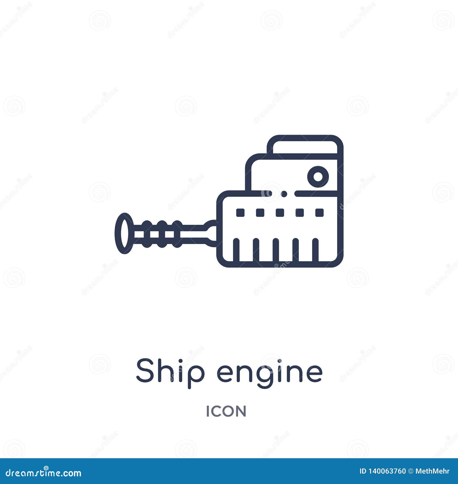 Ship Engine Icon from Nautical Outline Collection. Thin Line Ship ...