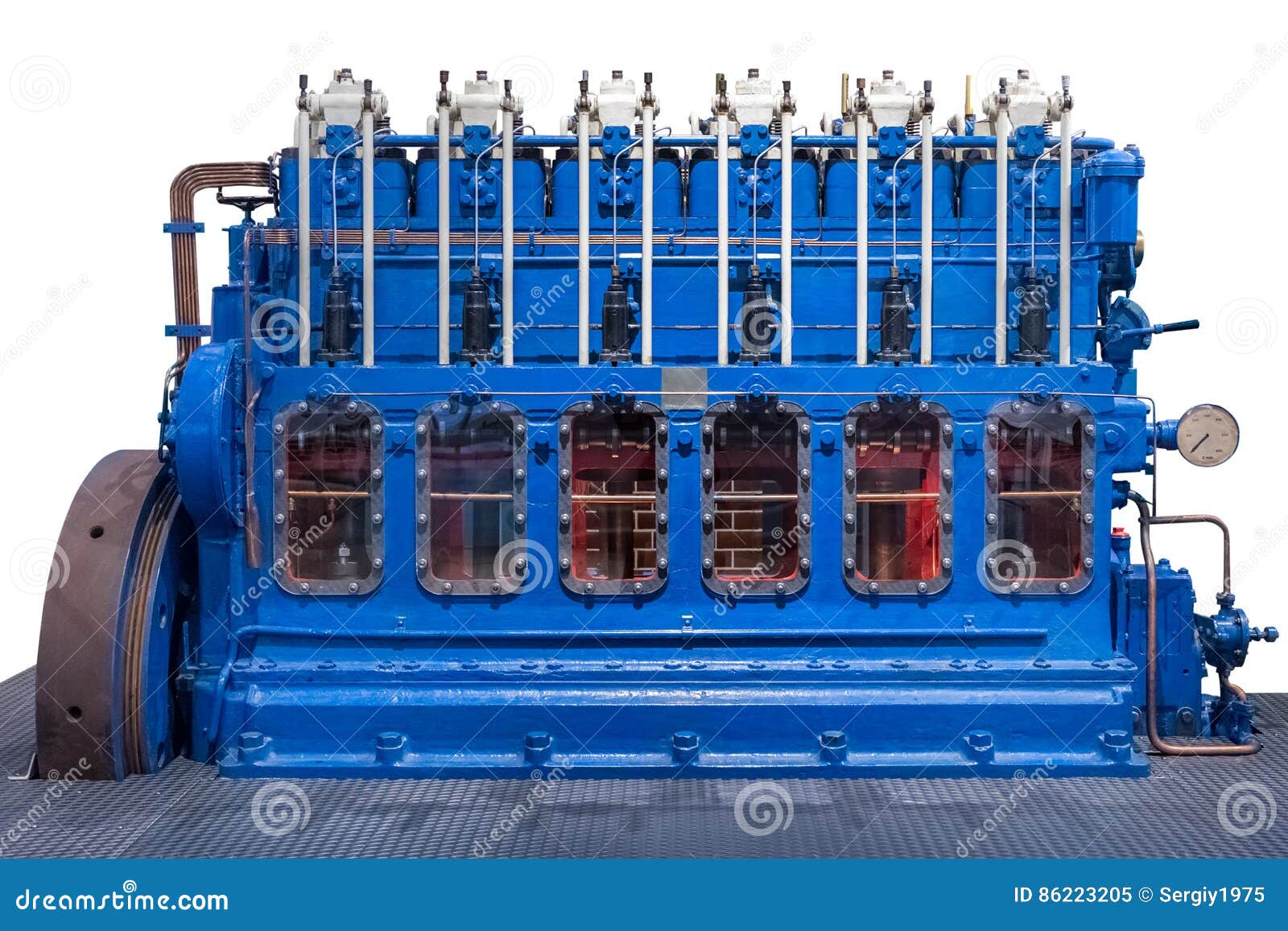 Ship Engine Isolated on White Background Stock Image - Image of diesel ...