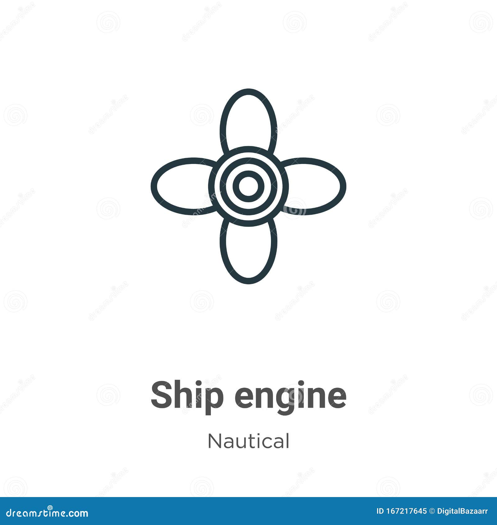 Ship Engine Outline Vector Icon. Thin Line Black Ship Engine Icon, Flat ...