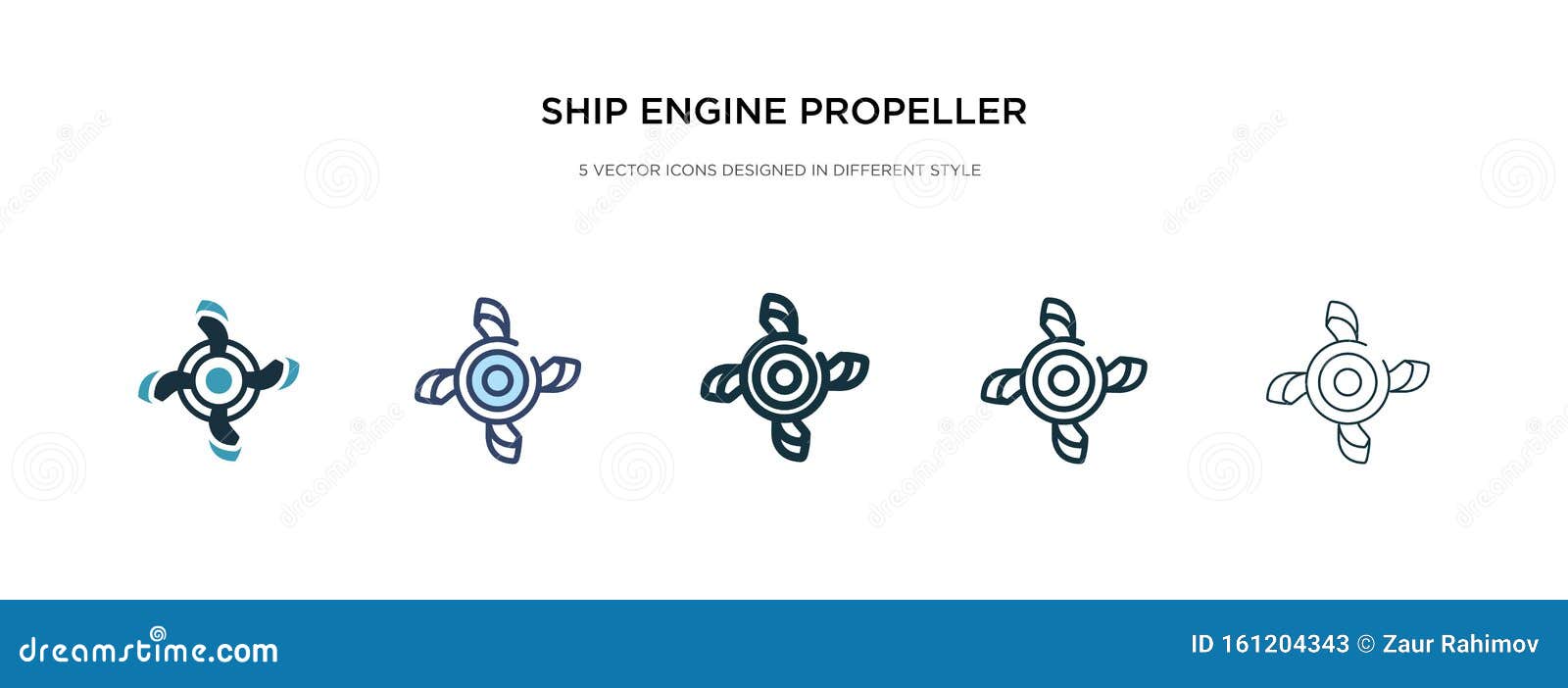 Ship Engine Propeller Icon in Different Style Vector Illustration. Two ...