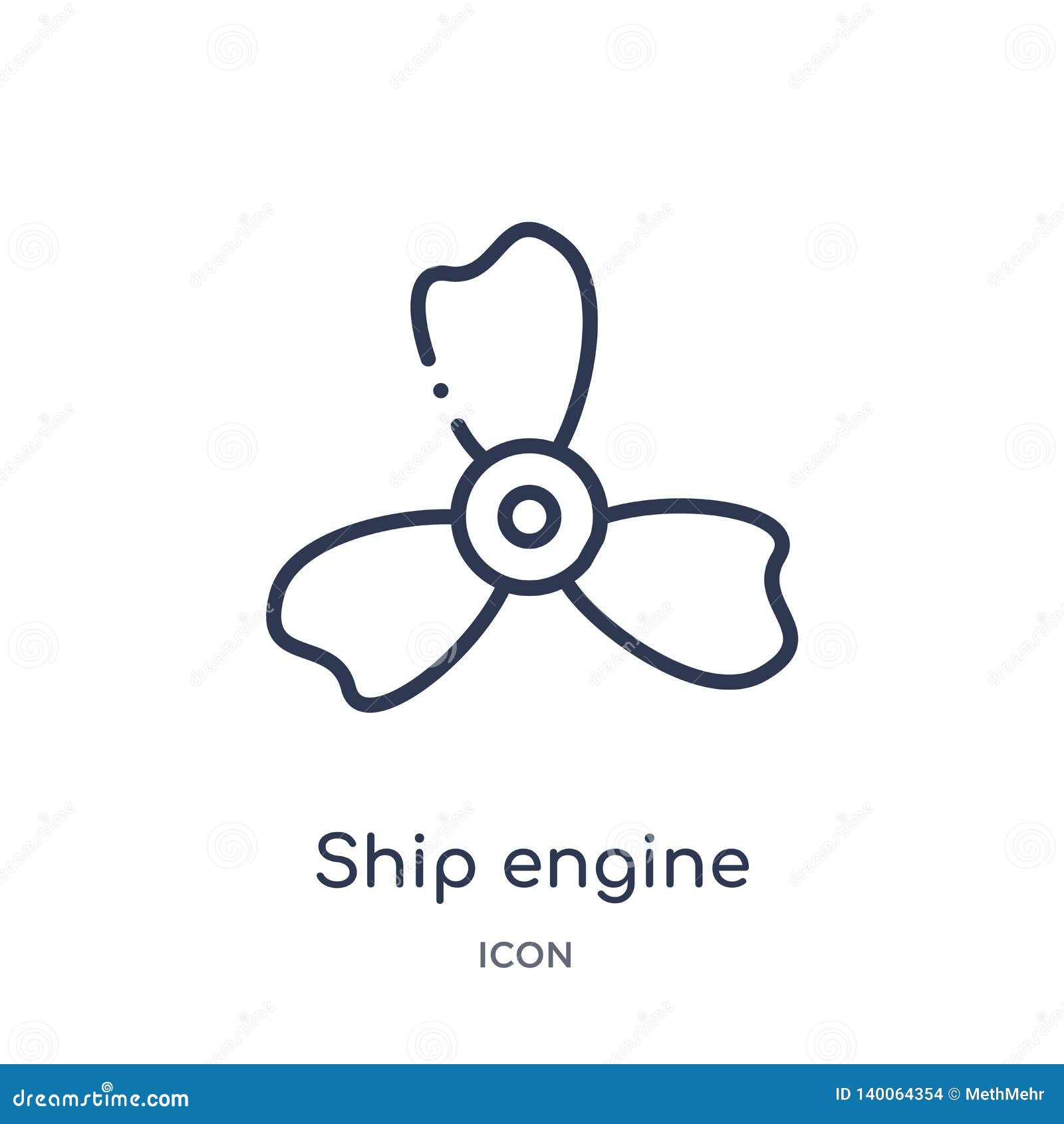 Ship Engine Propeller Icon From Nautical Outline Collection. Thin Line ...