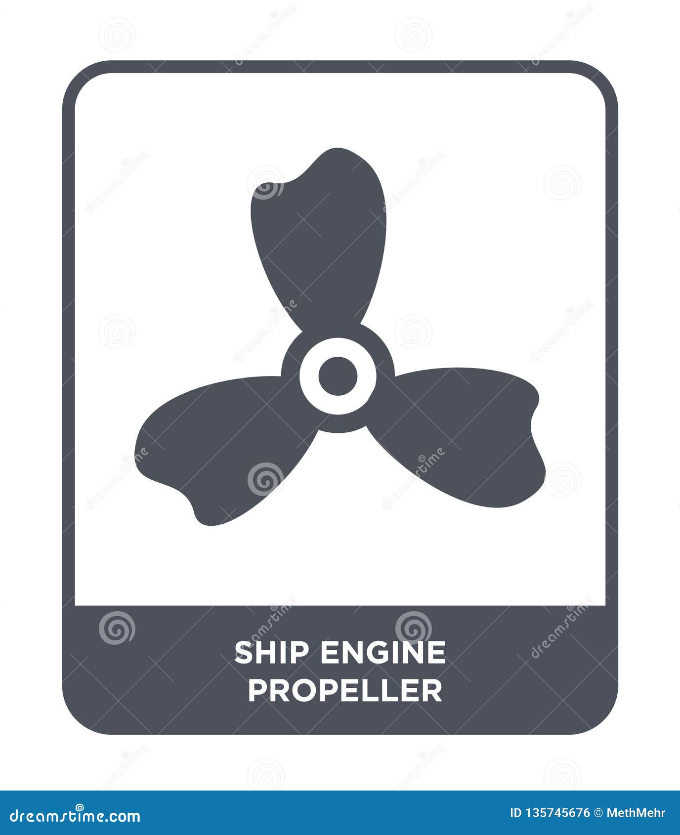 Ship Engine Propeller Icon in Trendy Design Style. Ship Engine ...