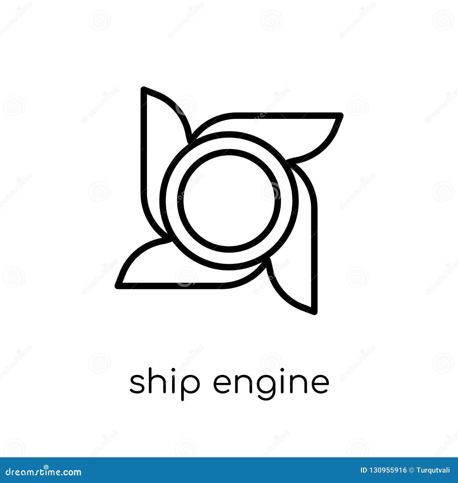 Ship Engine Propeller Icon. Trendy Modern Flat Linear Vector Ship ...