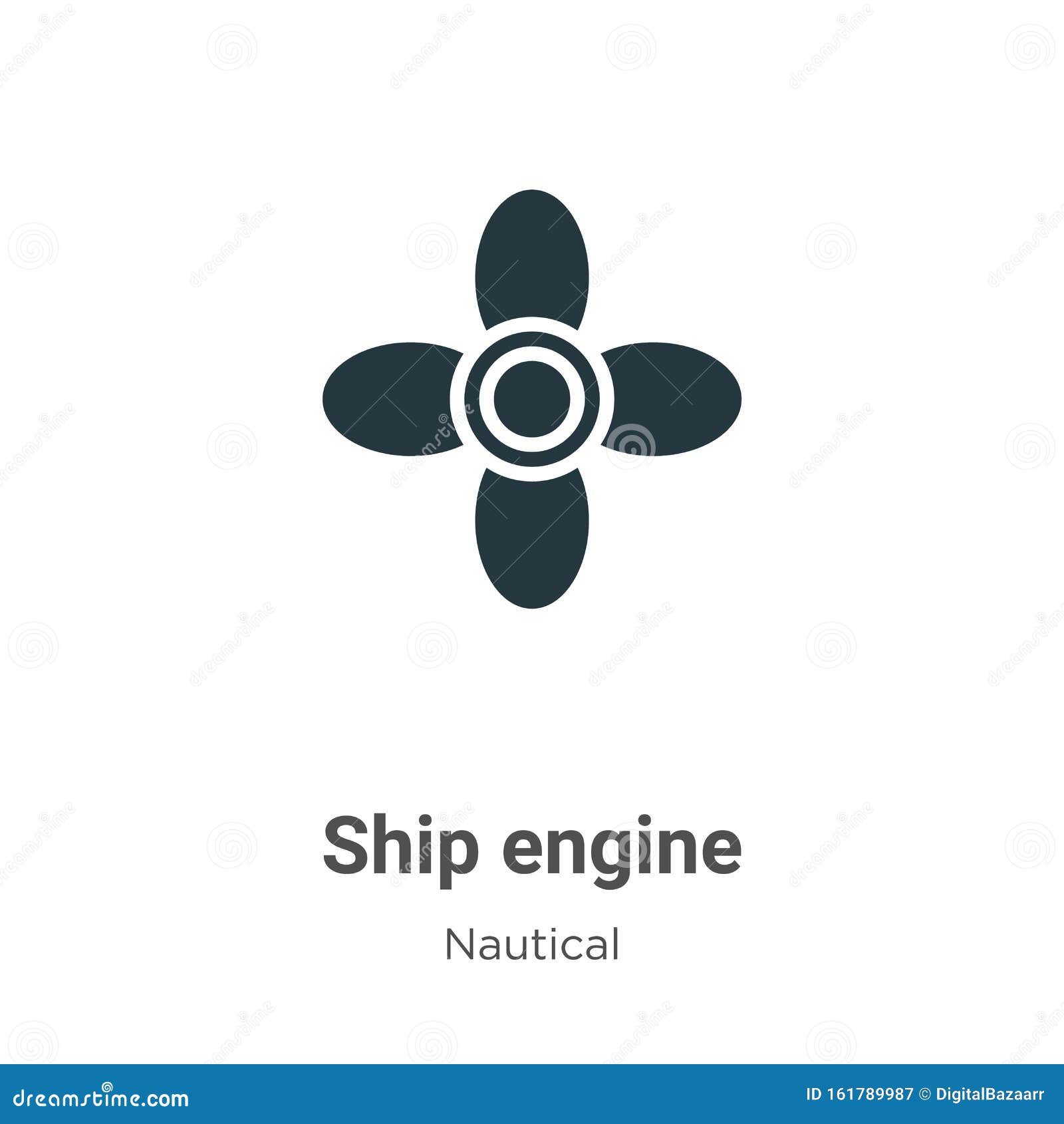 Ship Engine Vector Icon on White Background. Flat Vector Ship Engine ...