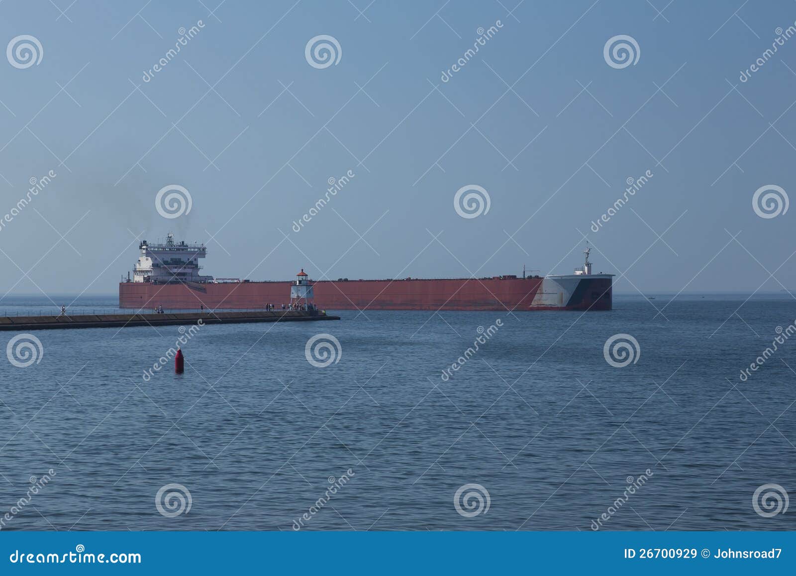 Ship Entering Harbor stock image. Image of tower, maritime - 26700929
