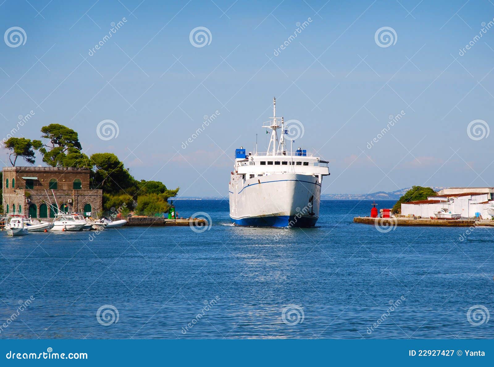Ship entering in the port stock image. Image of transportation - 22927427