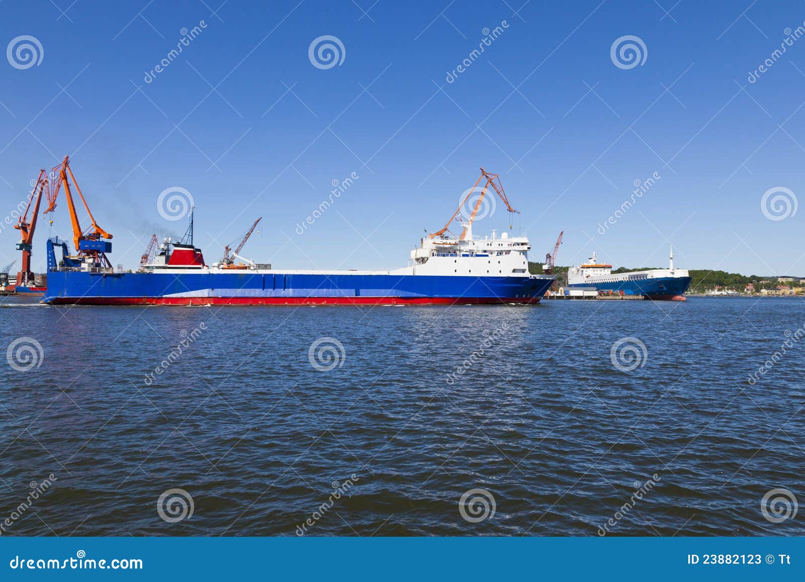 Ship entering the port stock image. Image of boat, sweden - 23882123
