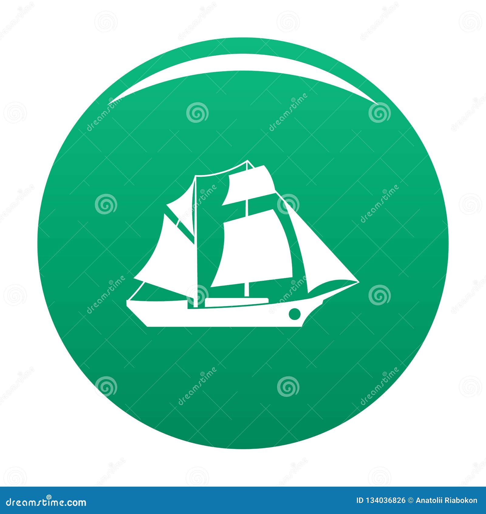 Ship Excursion Icon Vector Green Stock Vector - Illustration of ship ...