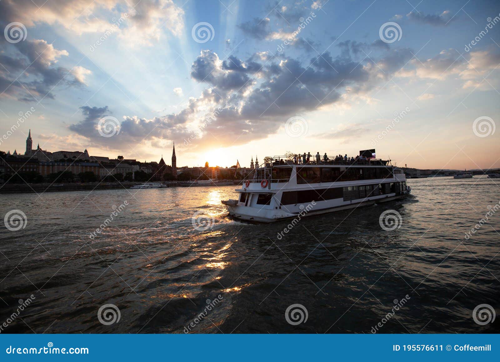 Ship with an Excursion Sailing on the River Danube Stock Image - Image ...