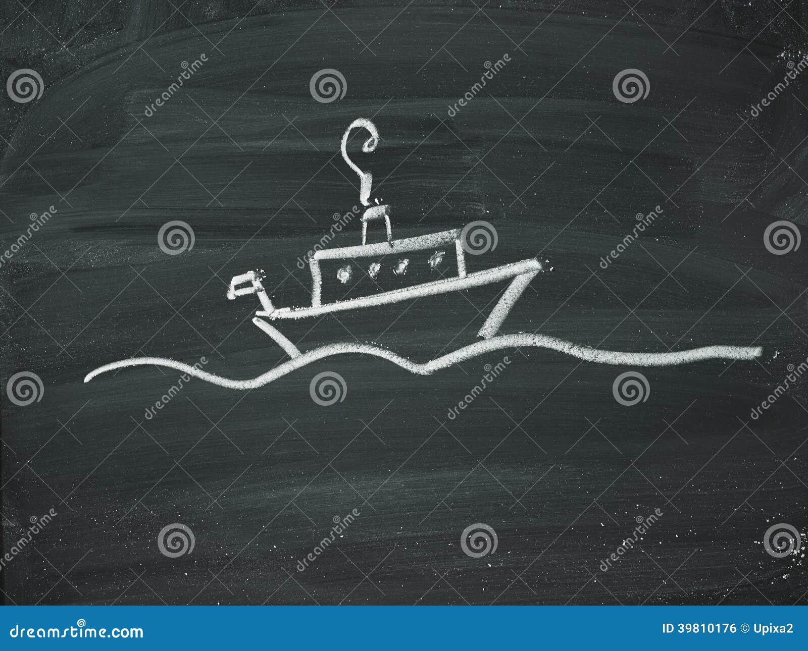 Ship Family Chalk Blackboard Stock Photo - Image of line, unclean: 39810176