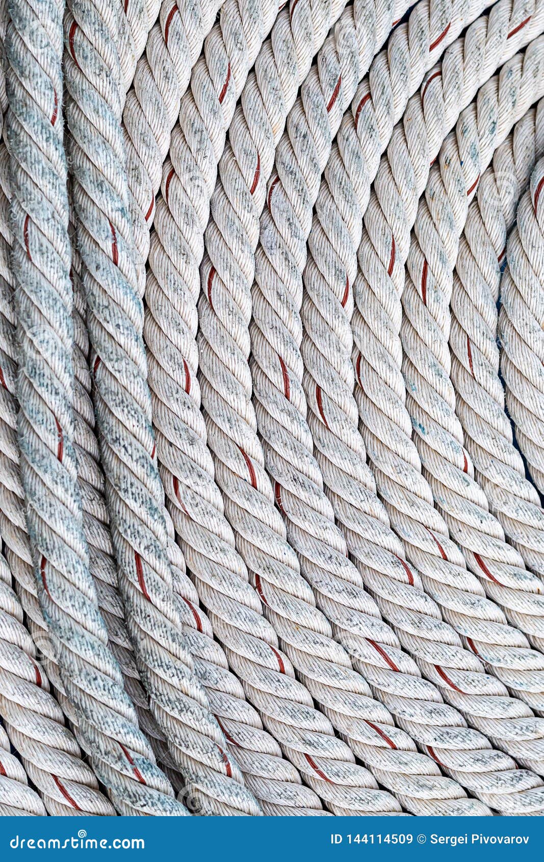 Ship Fastening Boat Braided White Rope Background Texture Stacked ...