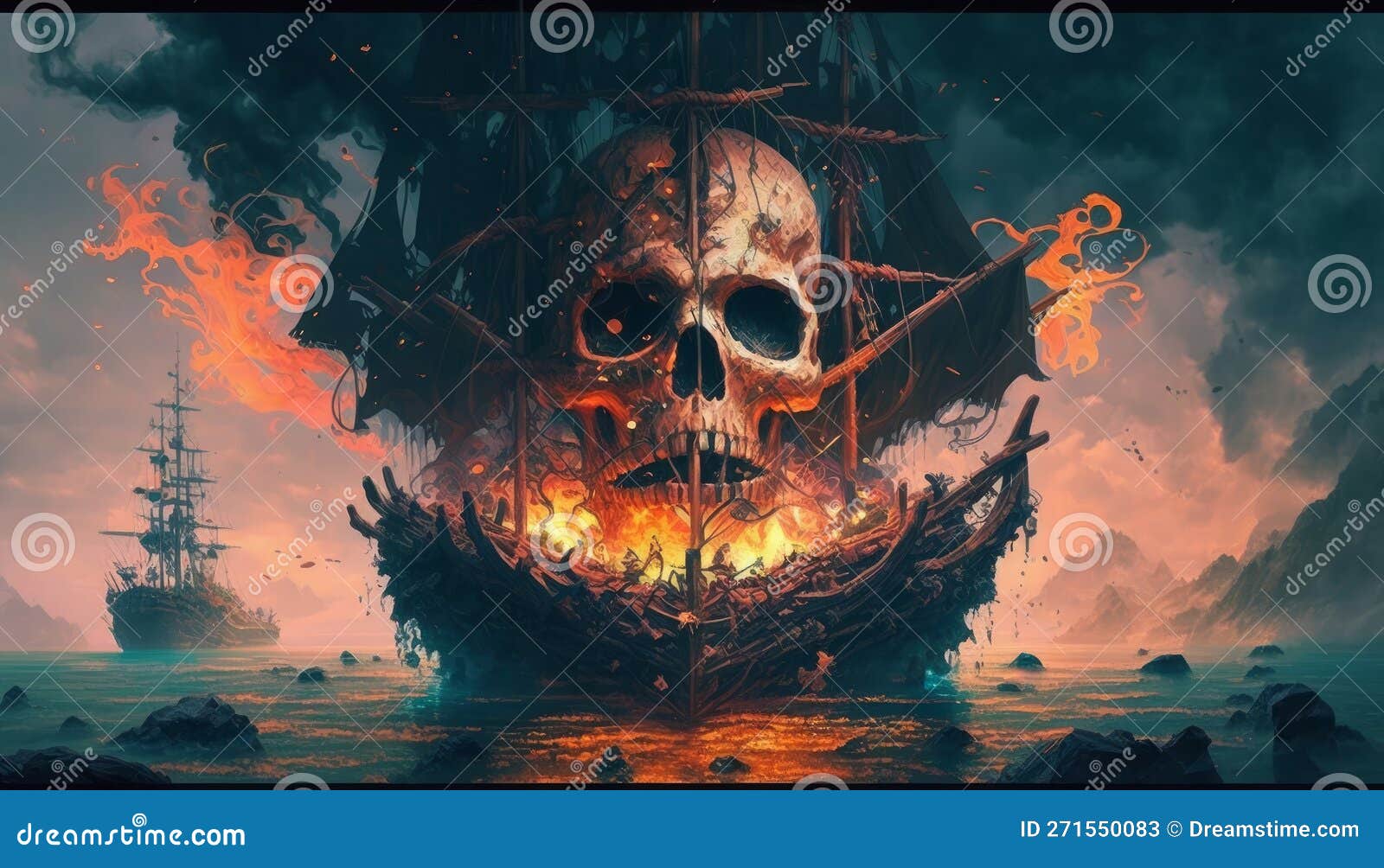 Ship is on Fire and Sinking into the Sea Generative AI Stock ...