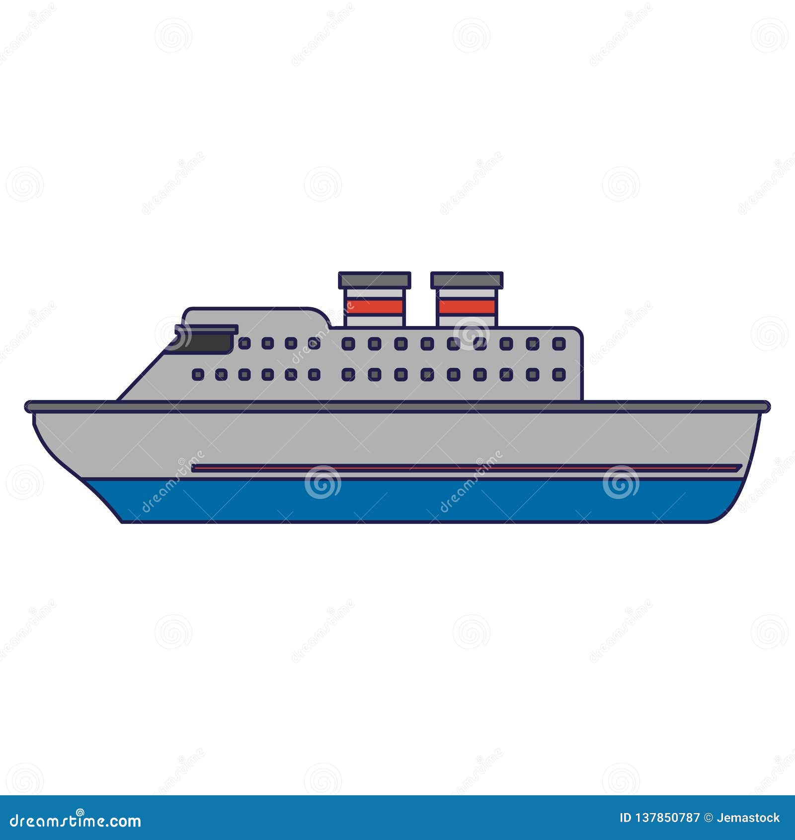 Ship Fish Boat Symbol Black And White Cartoon Vector | CartoonDealer ...