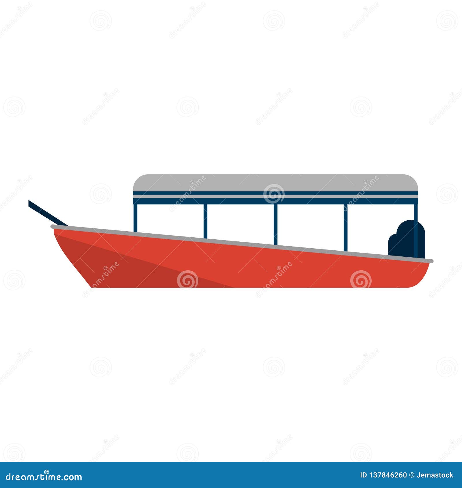 Ship Fish Boat Symbol Blue Lines Vector Illustration | CartoonDealer ...